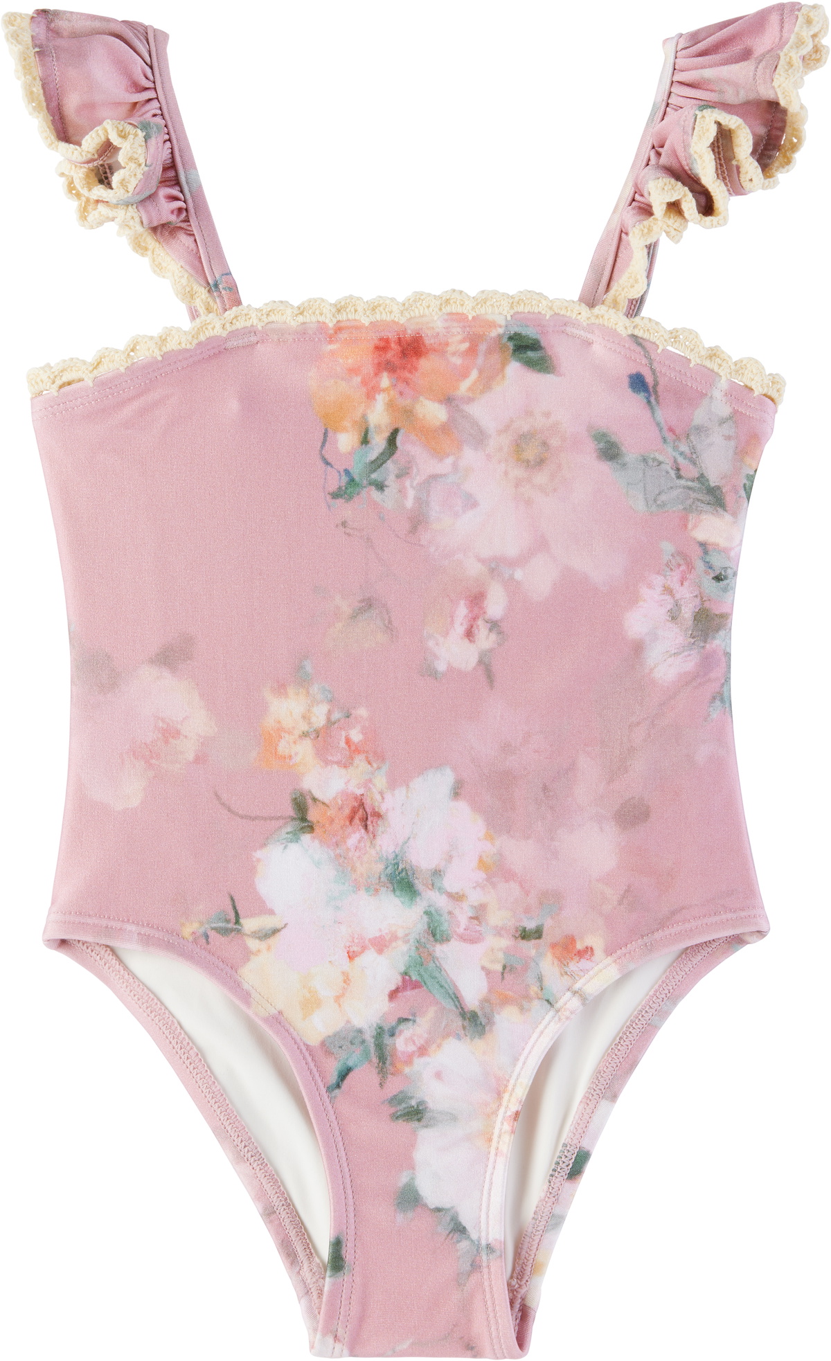 ZIMMERMANN Kids Pink Everley Frill Swimsuit Zimmermann