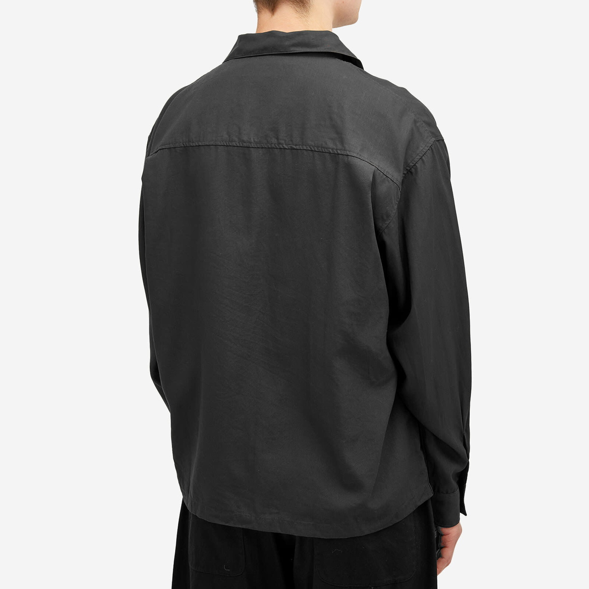 Neighborhood Men's Open Collar Shirt in Black Neighborhood