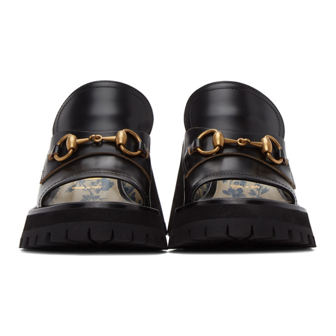 Gucci Black Horsebit Platform Mules Gucci