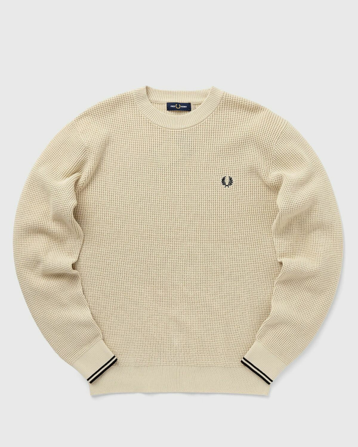 Fred Perry Waffel Stitch Jumper Beige Pullovers Fred Perry