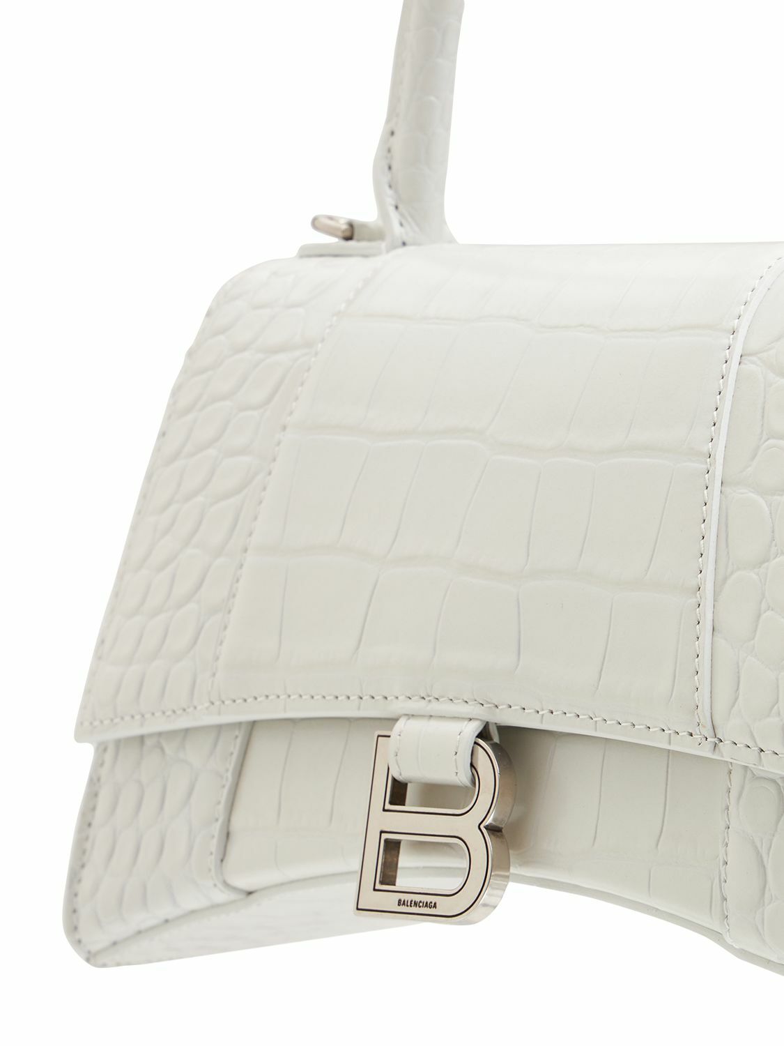 BALENCIAGA - Small Hourglass Embossed Leather Bag Balenciaga