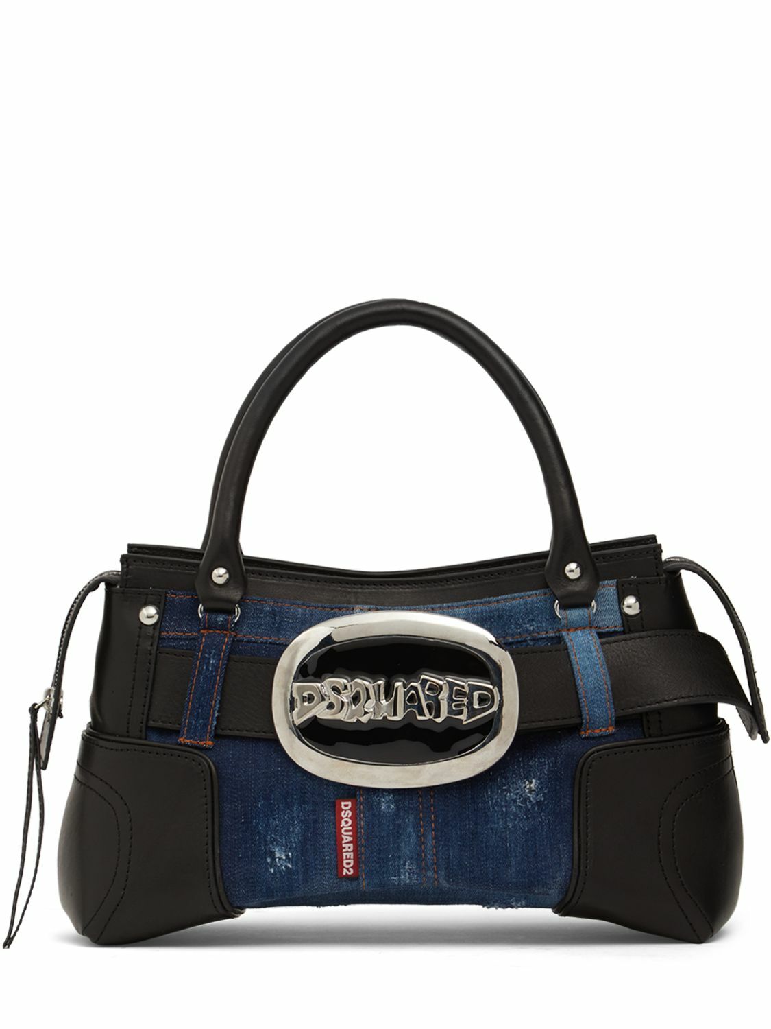 DSQUARED2 - Medium Denim & Leather Belted Bag Dsquared2