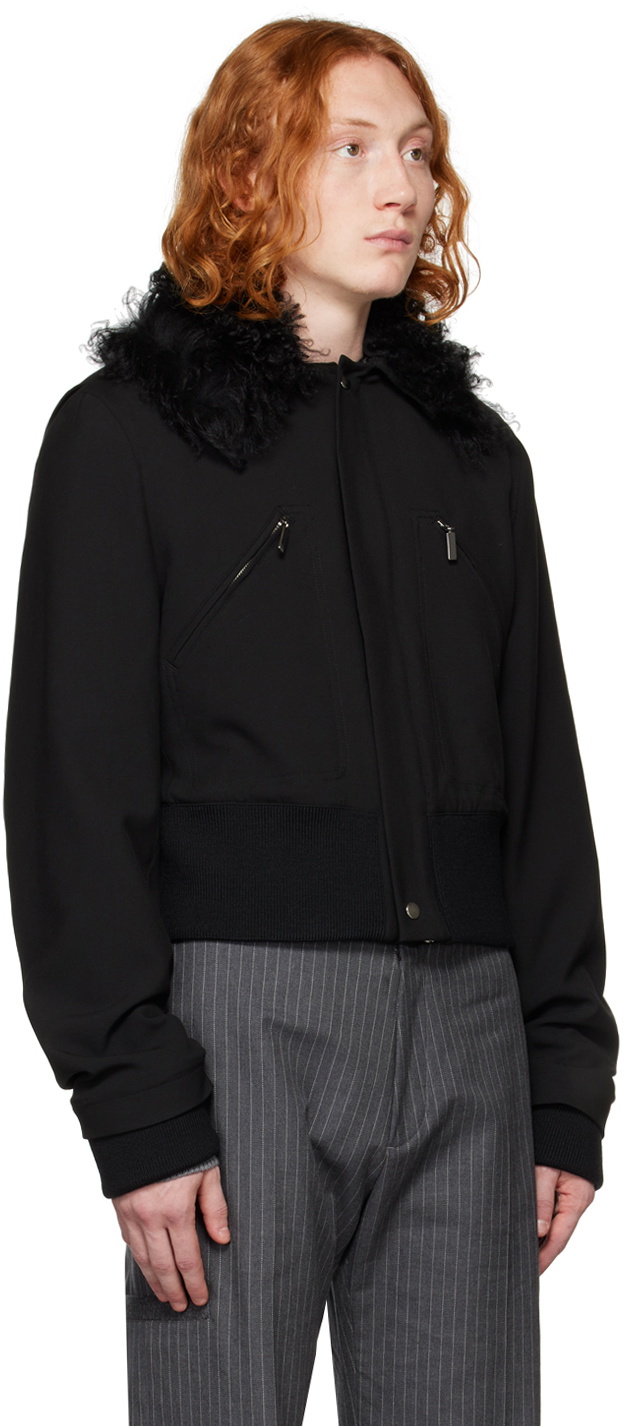 Maximilian Davis Black Elijah Bomber Jacket Maximilian Davis