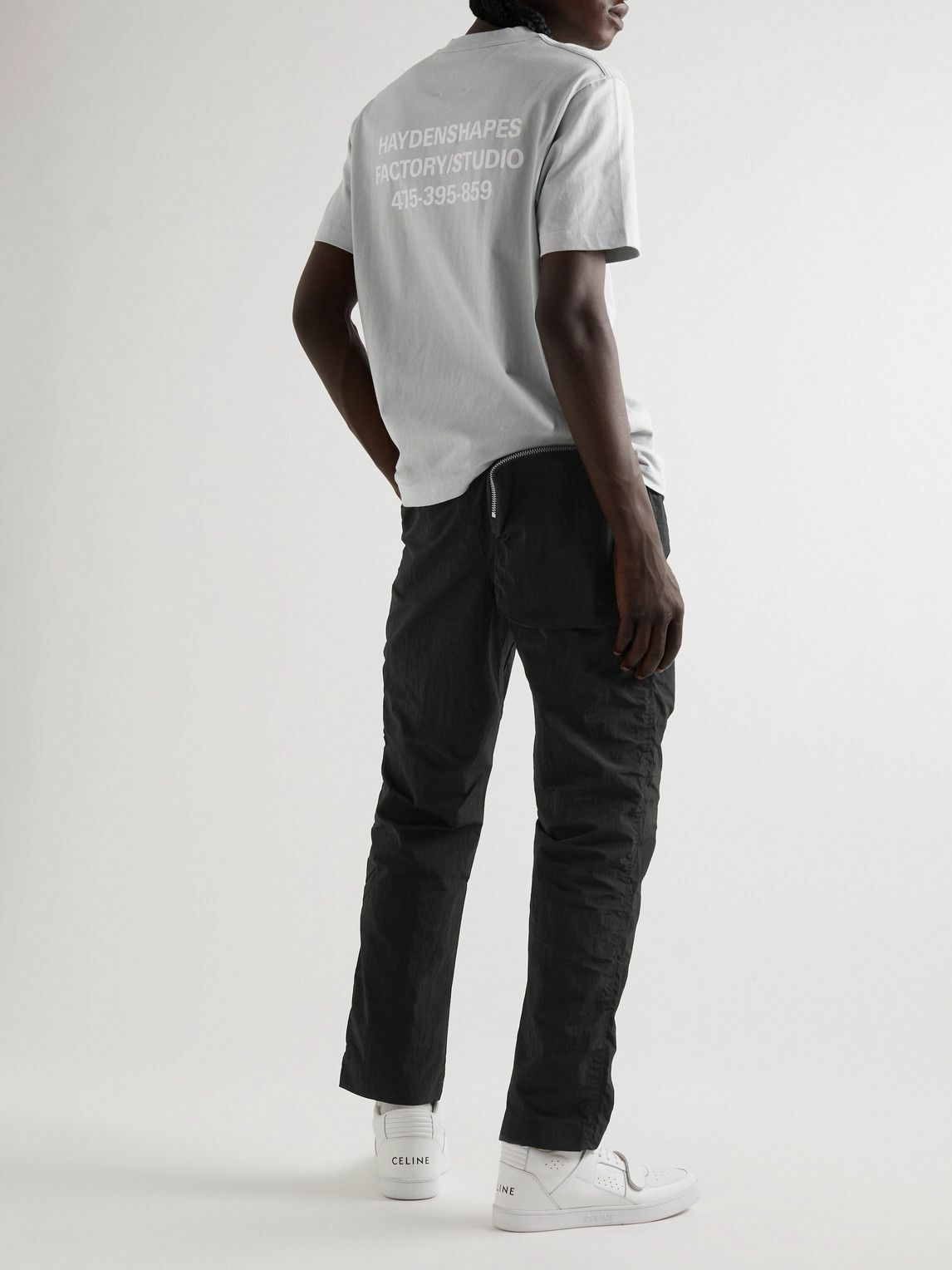 HAYDENSHAPES - Outline Straight-Leg Logo-Appliquéd Crinkled-Shell ...
