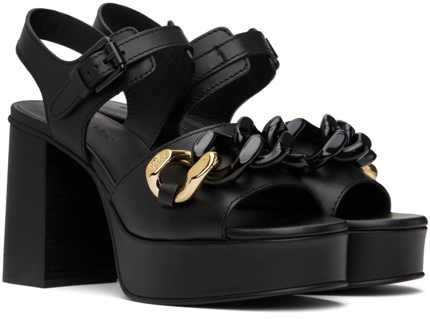 See by Chloé Black Monyca Platform Mules See by Chloe