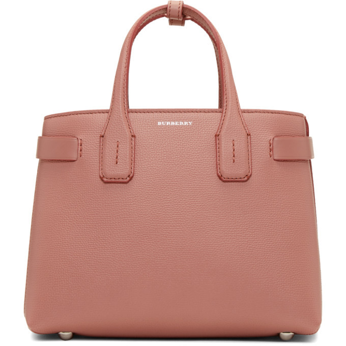 Burberry Pink Small Banner Structured Tote Burberry