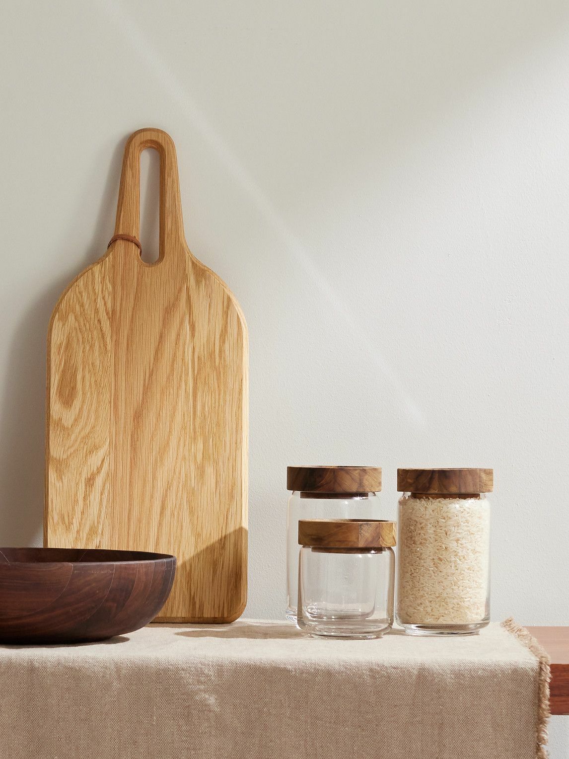 The Conran Shop - Set of Three Glass and Teak Stacking Jars, 750ml The ...
