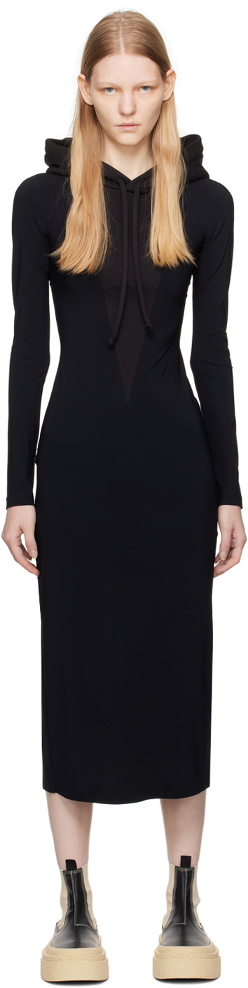 MM6 Maison Margiela Black Hooded Maxi Dress MM6 Maison Margiela