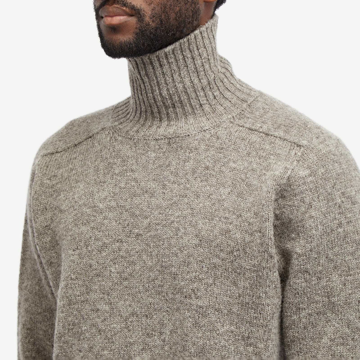 Jamieson's of Shetland Men's Roll Neck Knit in Steel Grey Jamieson's of ...