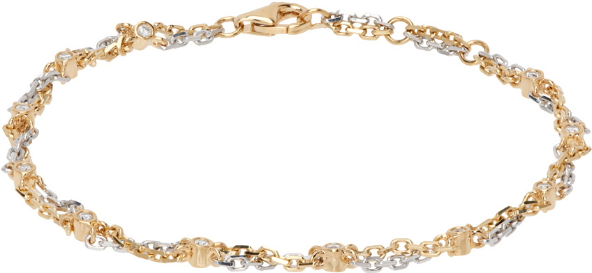 Yvonne Léon White & Yellow Mini Torsade Diamond Bracelet Yvonne Leon