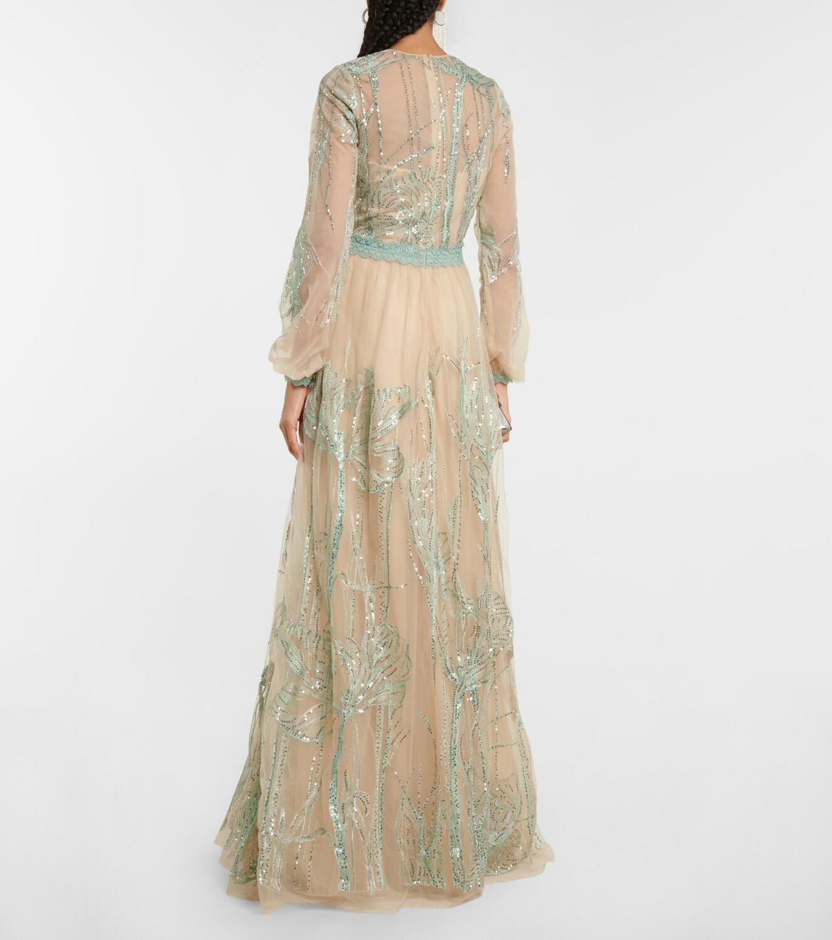 Costarellos Sequined layered French tulle gown Costarellos