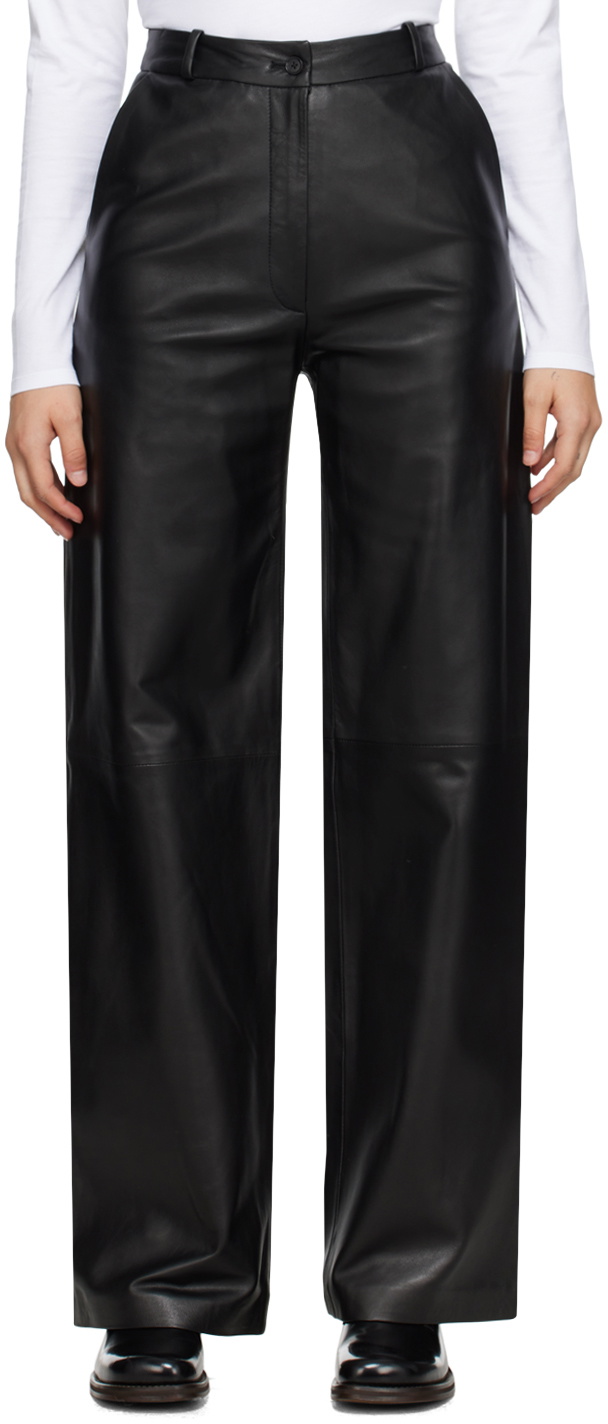 Loulou Studio Black Noro Leather Pants Loulou Studio