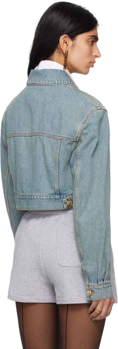 Moschino Blue Teddy Denim Jacket Moschino