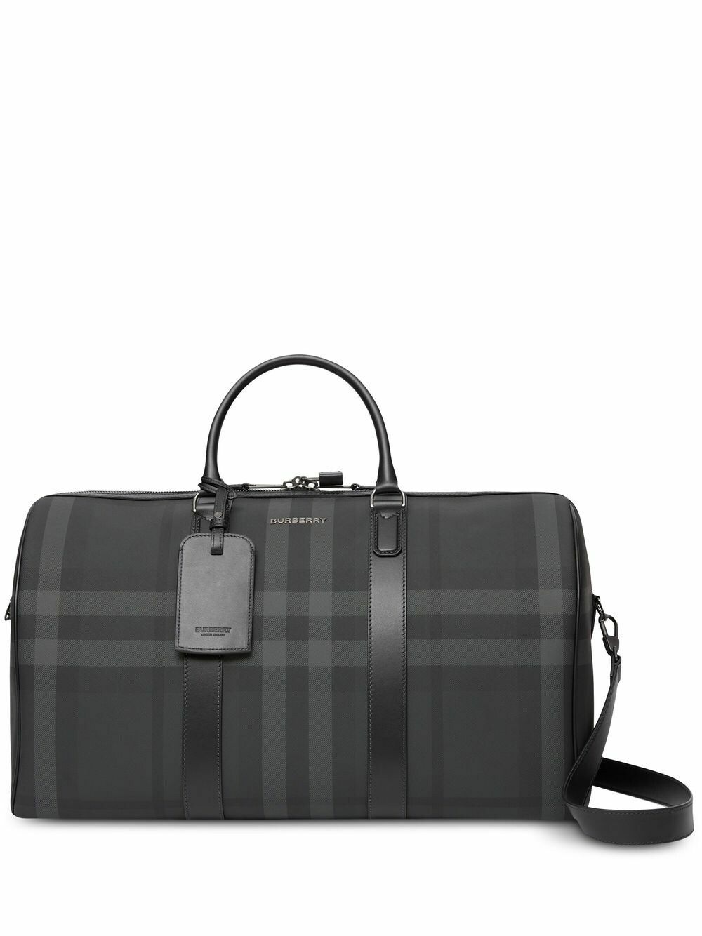 Burberry Grey Check Pattern Holdall Bag Burberry