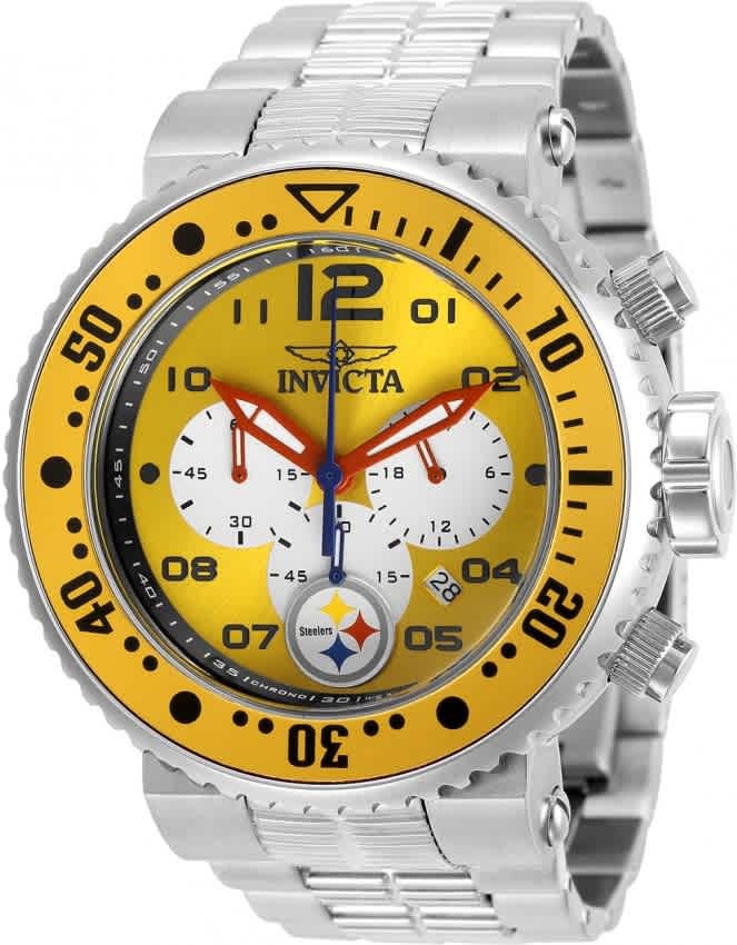 Invicta NFL Pittsburgh Steelers Chronograph Quartz Mens Watch 30281 Invicta