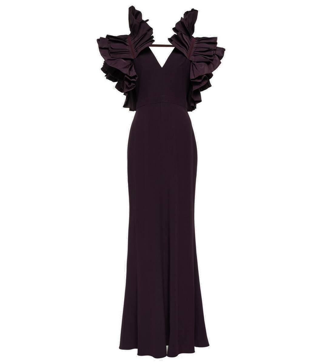 Alexander McQueen Ruffled crêpe and faille gown Alexander McQueen