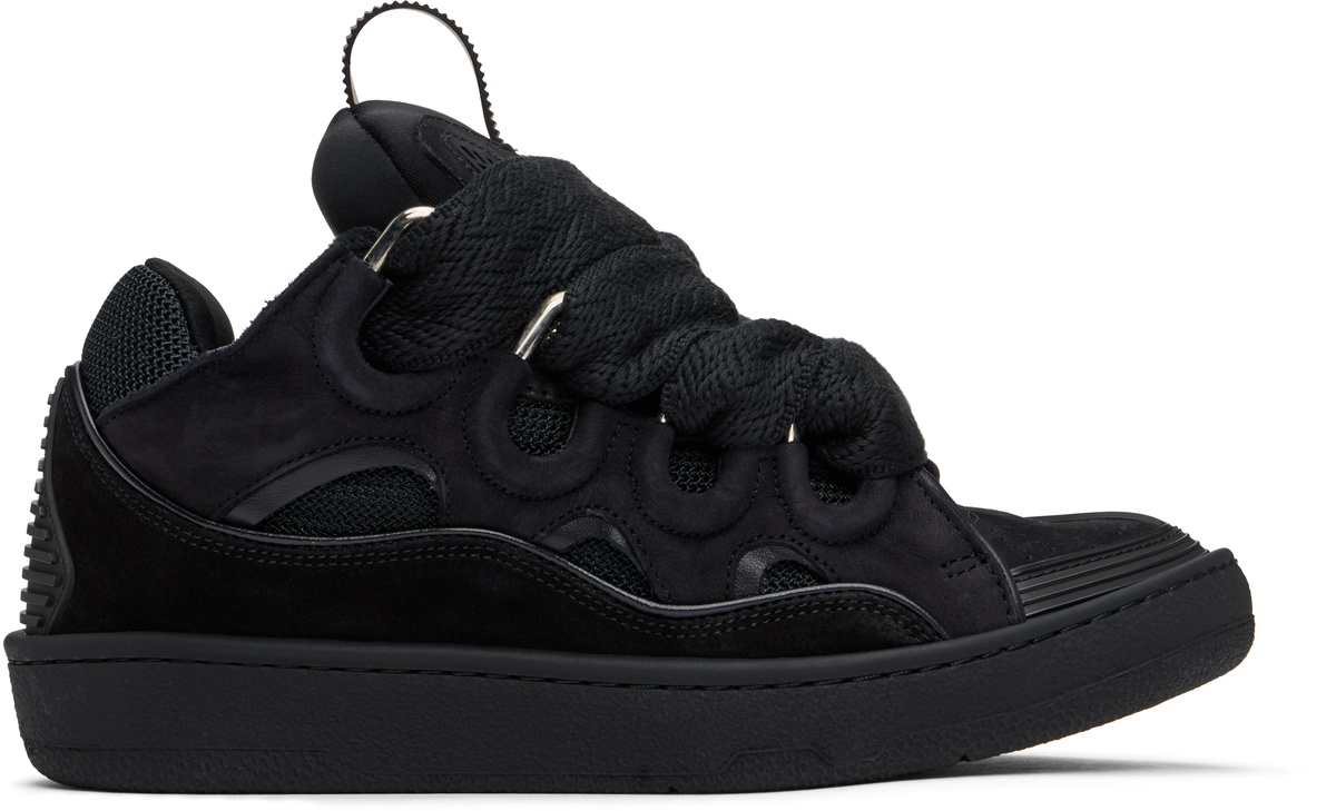 Lanvin Black Curb Leather Sneakers Lanvin