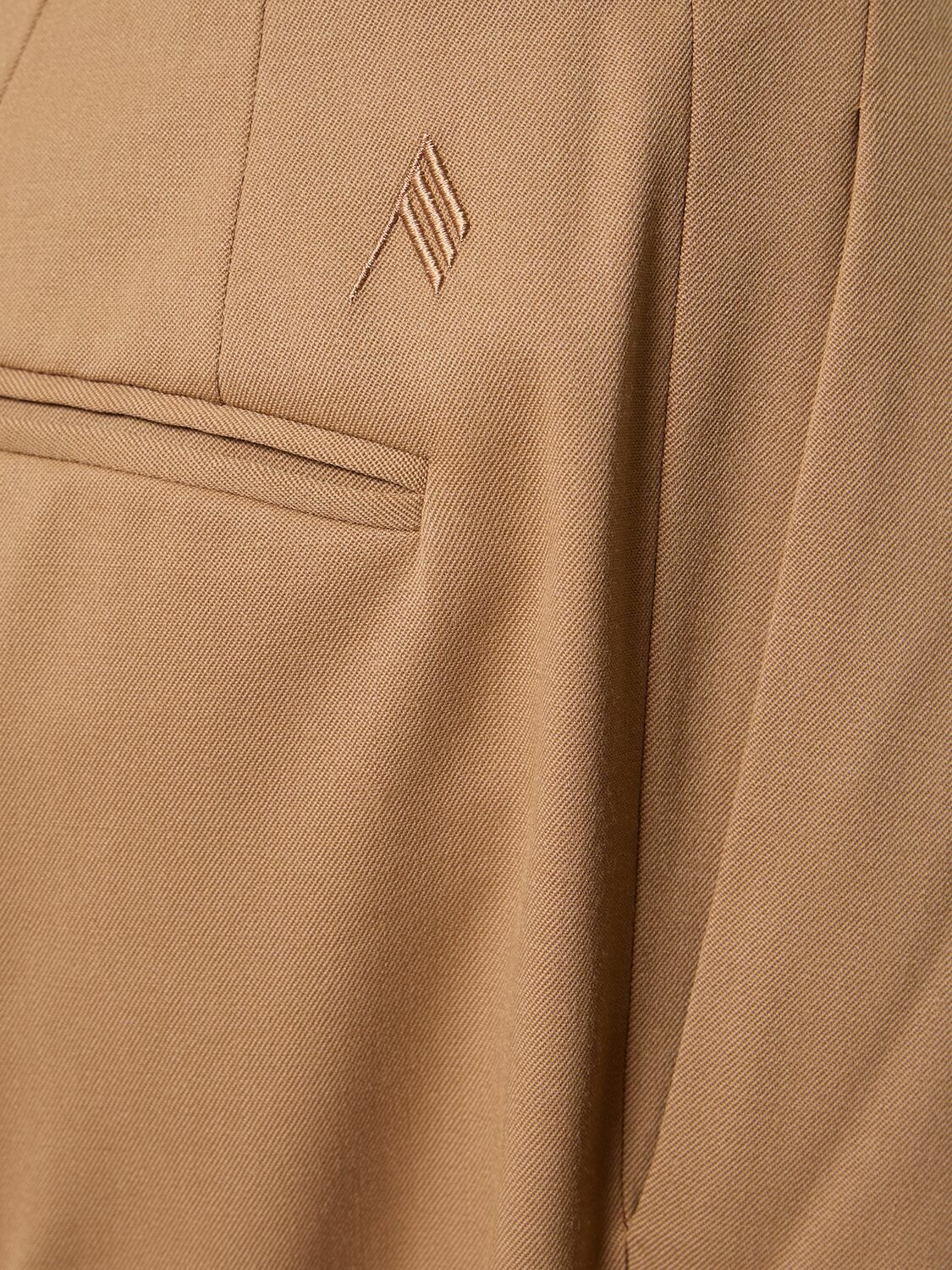 THE ATTICO - Gary Wool Blend High Rise Wide Pants The Attico