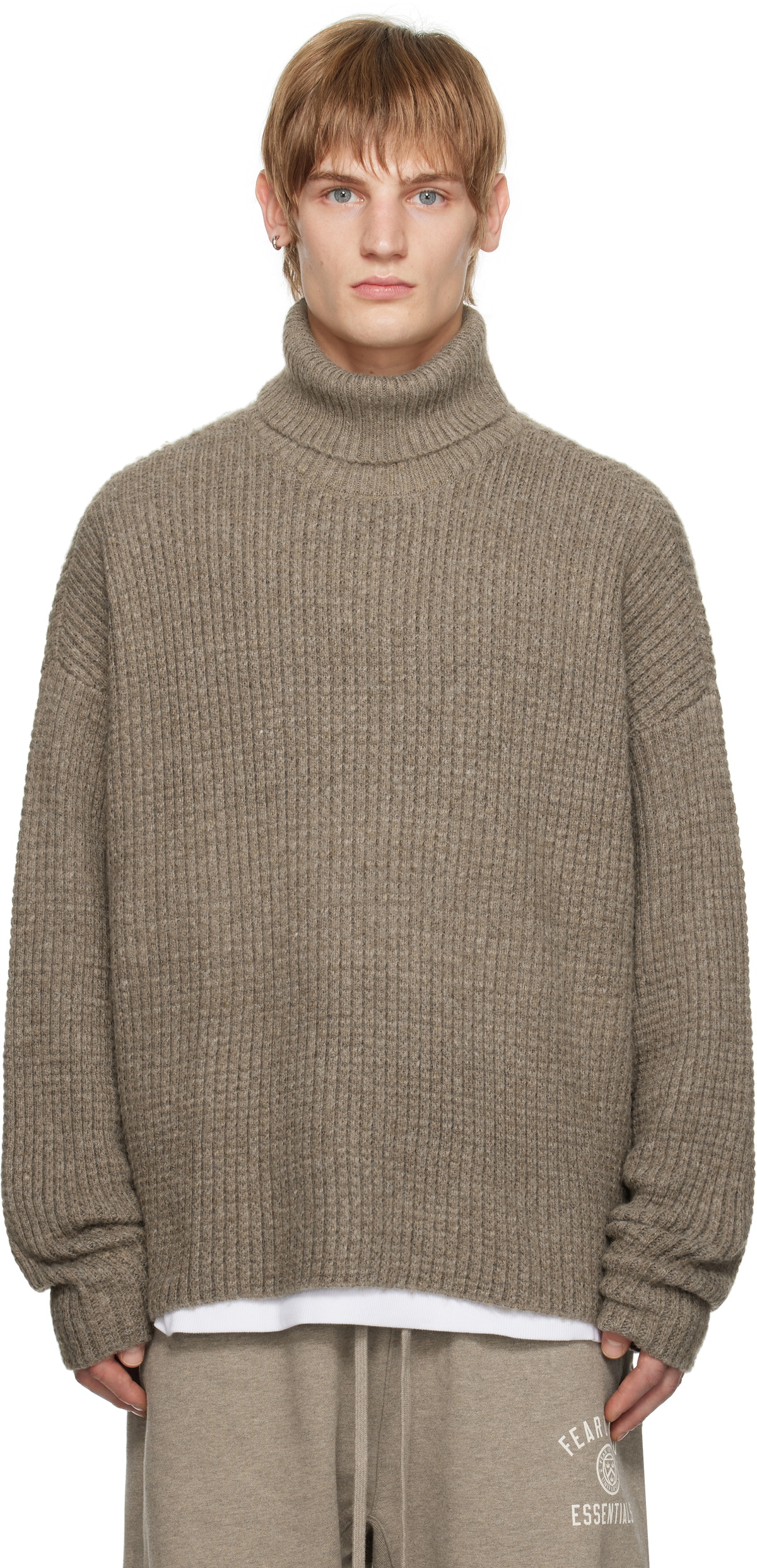 Fear of God ESSENTIALS Gray Heavy Waffle Turtleneck Fear Of God Essentials
