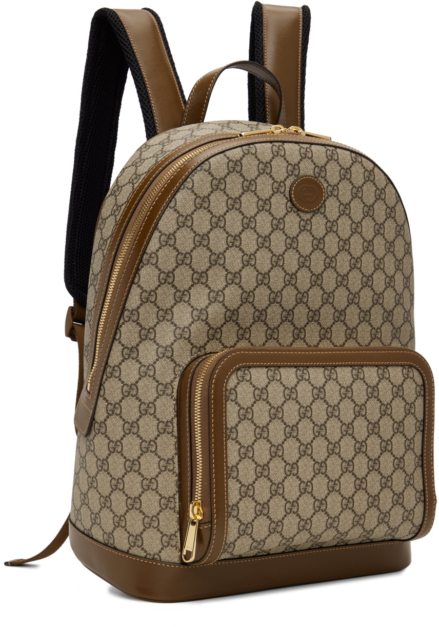 Gucci Beige & Brown GG Supreme Backpack Gucci