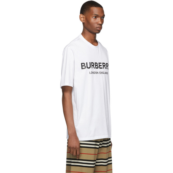 Burberry White Letchford Logo T Shirt Burberry