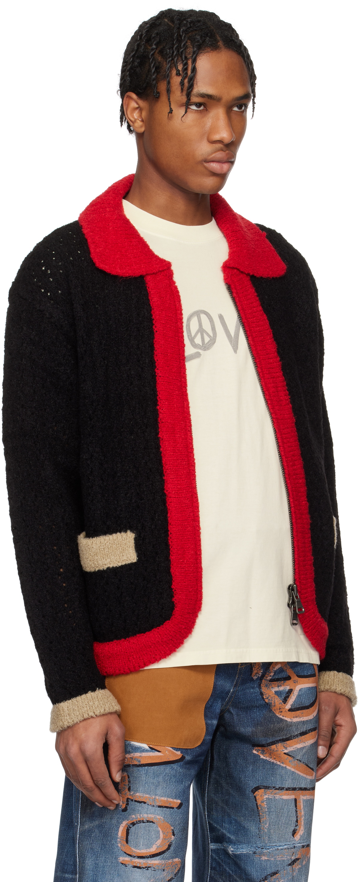 Andersson Bell SSENSE Exclusive Red & Black Elass Color Block Cardigan ...