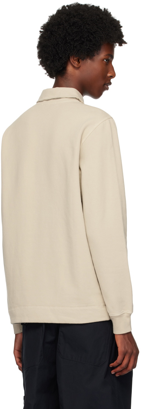 Stone Island Beige Logo Patch Polo Stone Island