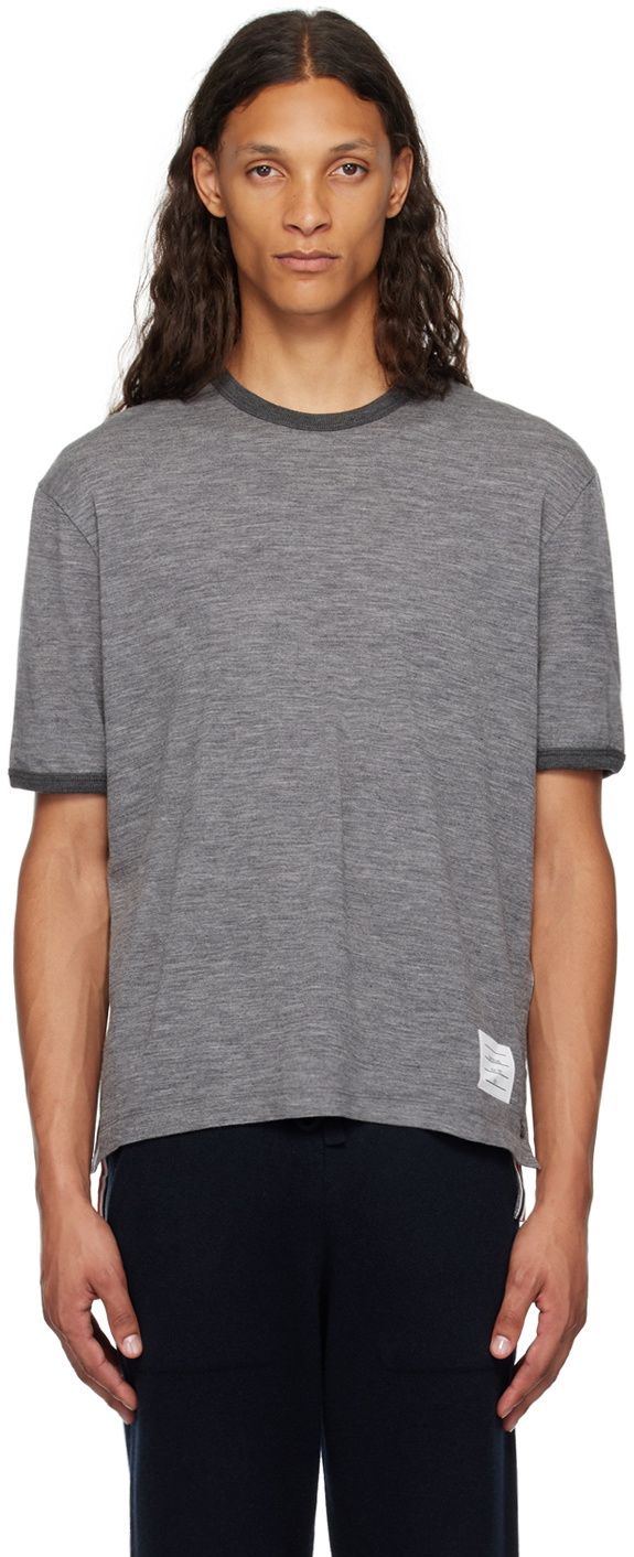Thom Browne Gray Ringer T-Shirt Thom Browne
