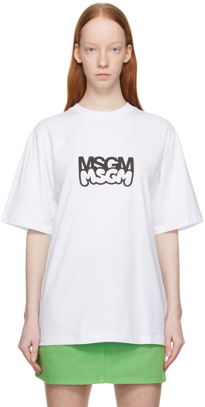 MSGM White Bonded T-Shirt MSGM
