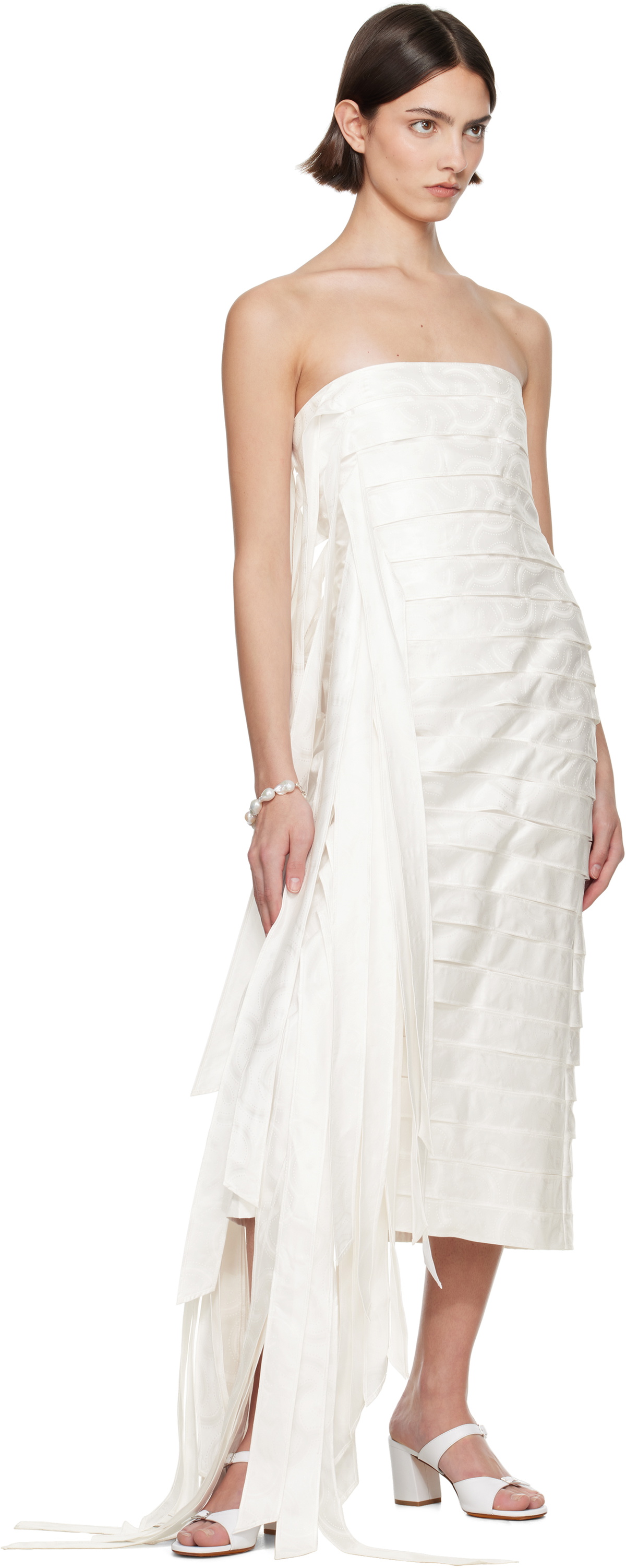 SUPER YAYA SSENSE Exclusive Bridal Capsule Ribbon Midi Dress SUPER YAYA
