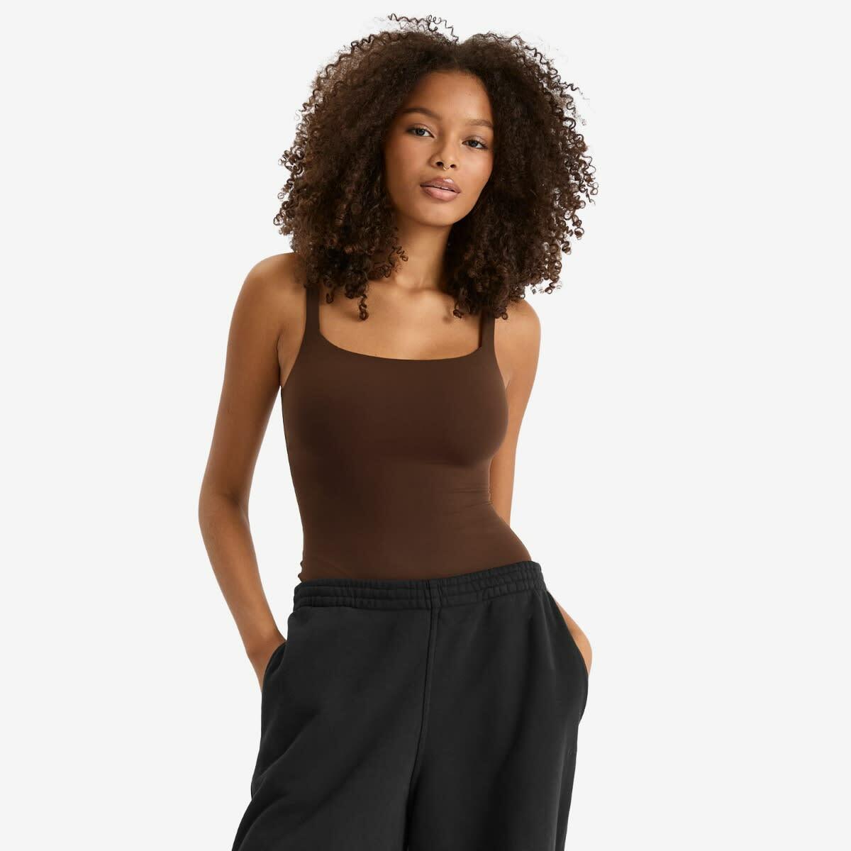 SKIMS Women's Fits Everybody Square Neck Bodysuit in Cocoa SKIMS