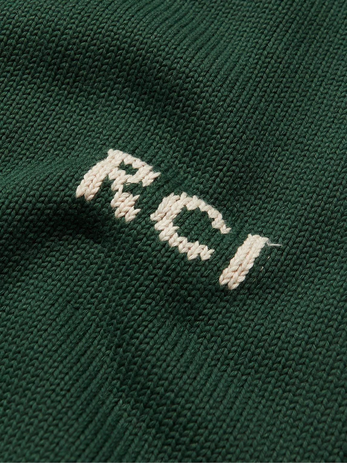 Reese Cooper® - Logo-Intarsia Cotton Sweater - Green Reese Cooper