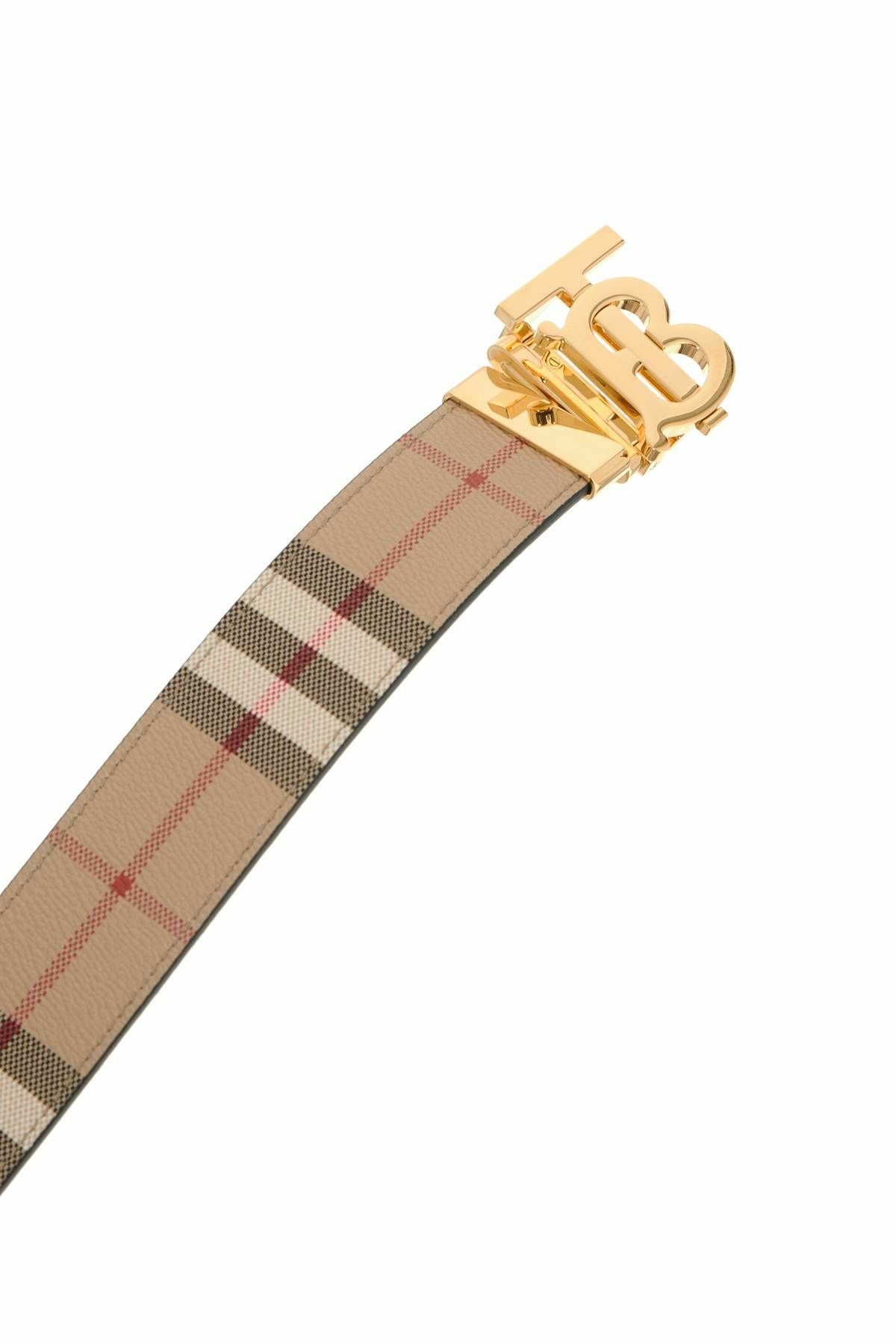 BURBERRY reversible tb check belt Beige Burberry