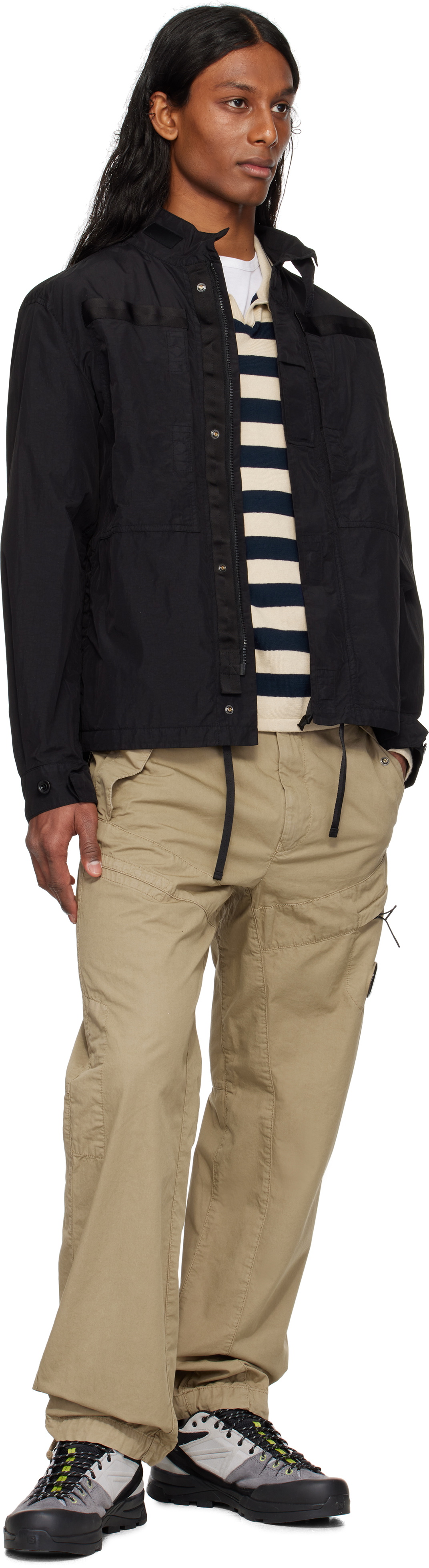 C.P. Company Black Flatt Nylon Lens Overshirt C.P. Company