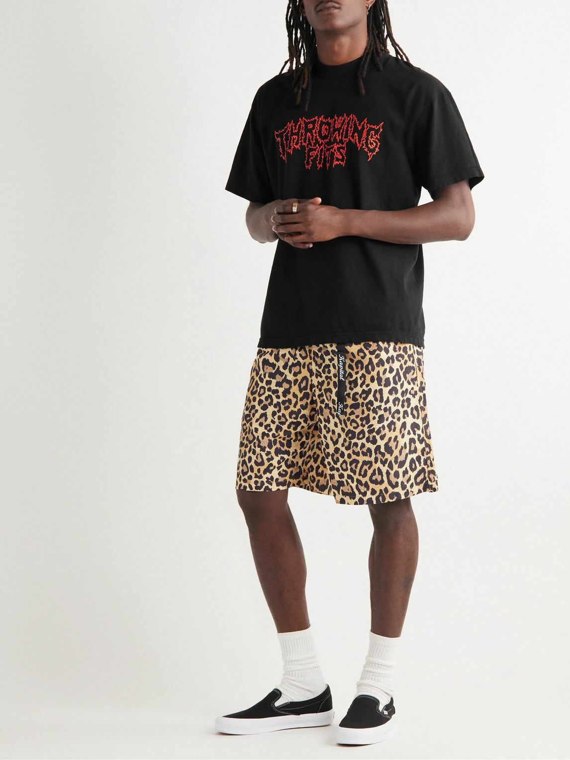 Throwing Fits - Logo-Print Cotton-Jersey T-Shirt - Black