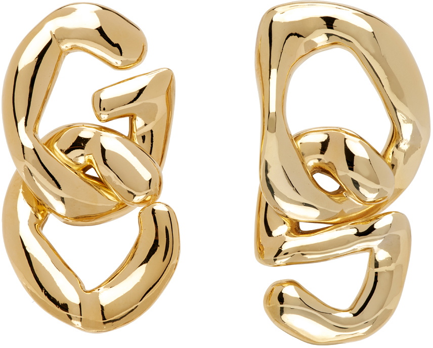 GCDS Gold Logo Earrings GCDS