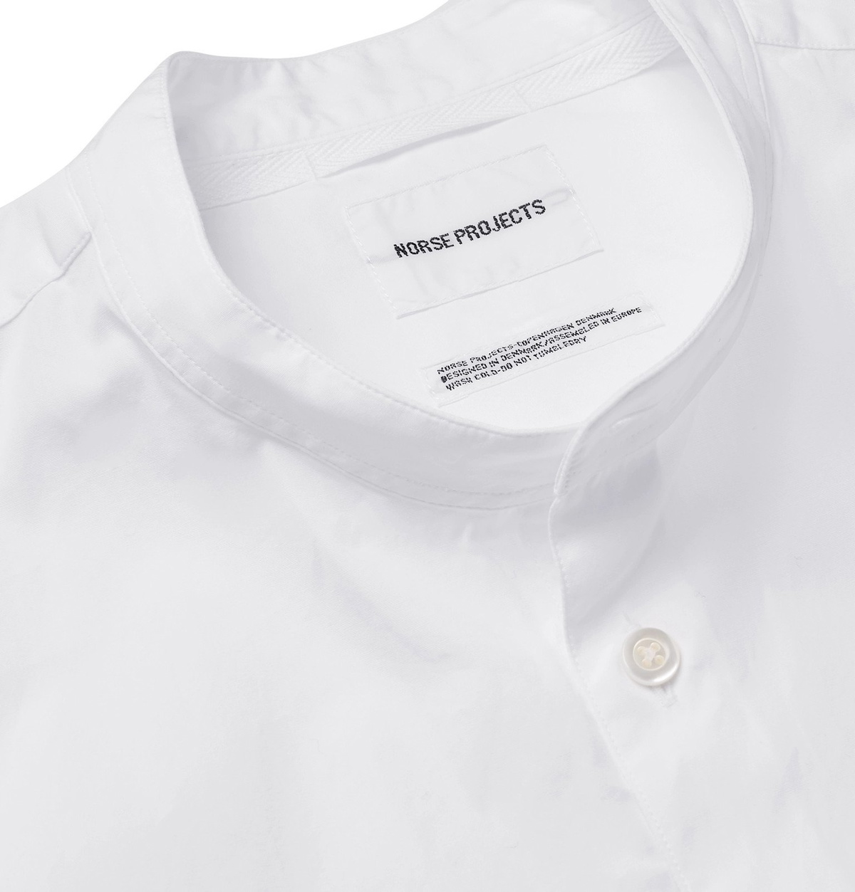 Norse Projects - Hans Grandad-Collar Cotton-Poplin Shirt - White Norse ...