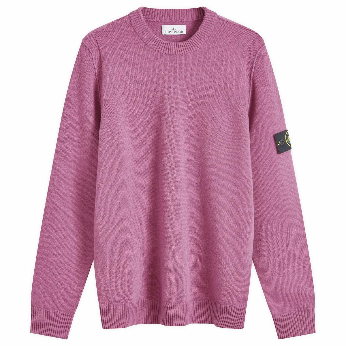 Stone Island Men's Reverse Seam Lambswool Crew Neck Jumper in Rose ...