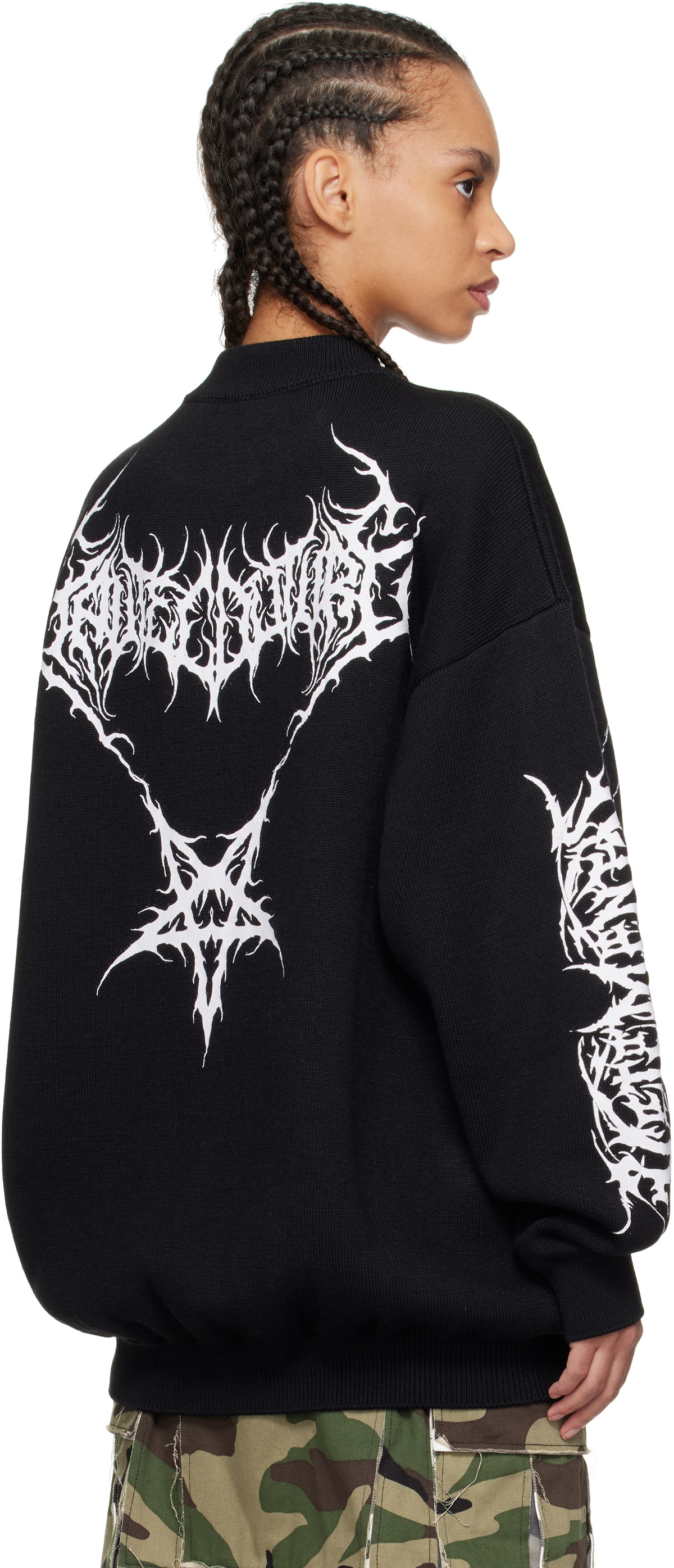 VETEMENTS Black Metal Logos Sweater Vetements