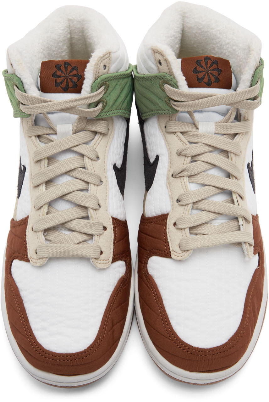 Nike White & Brown Dunk High Lx Next Nature Sneakers Nike