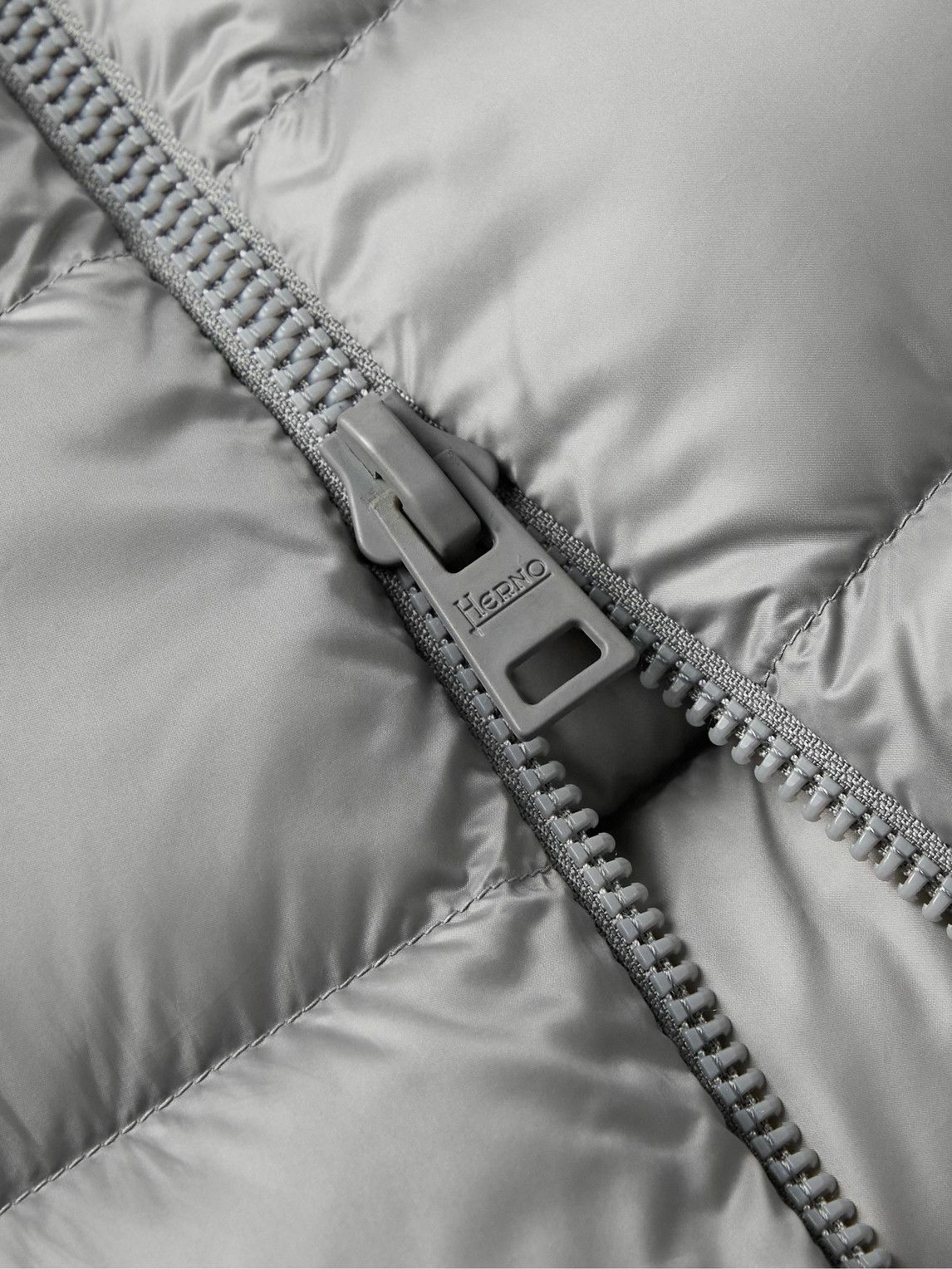 Herno - FAST5 Quilted Amni Soul Eco Hooded Down Jacket - Gray Herno