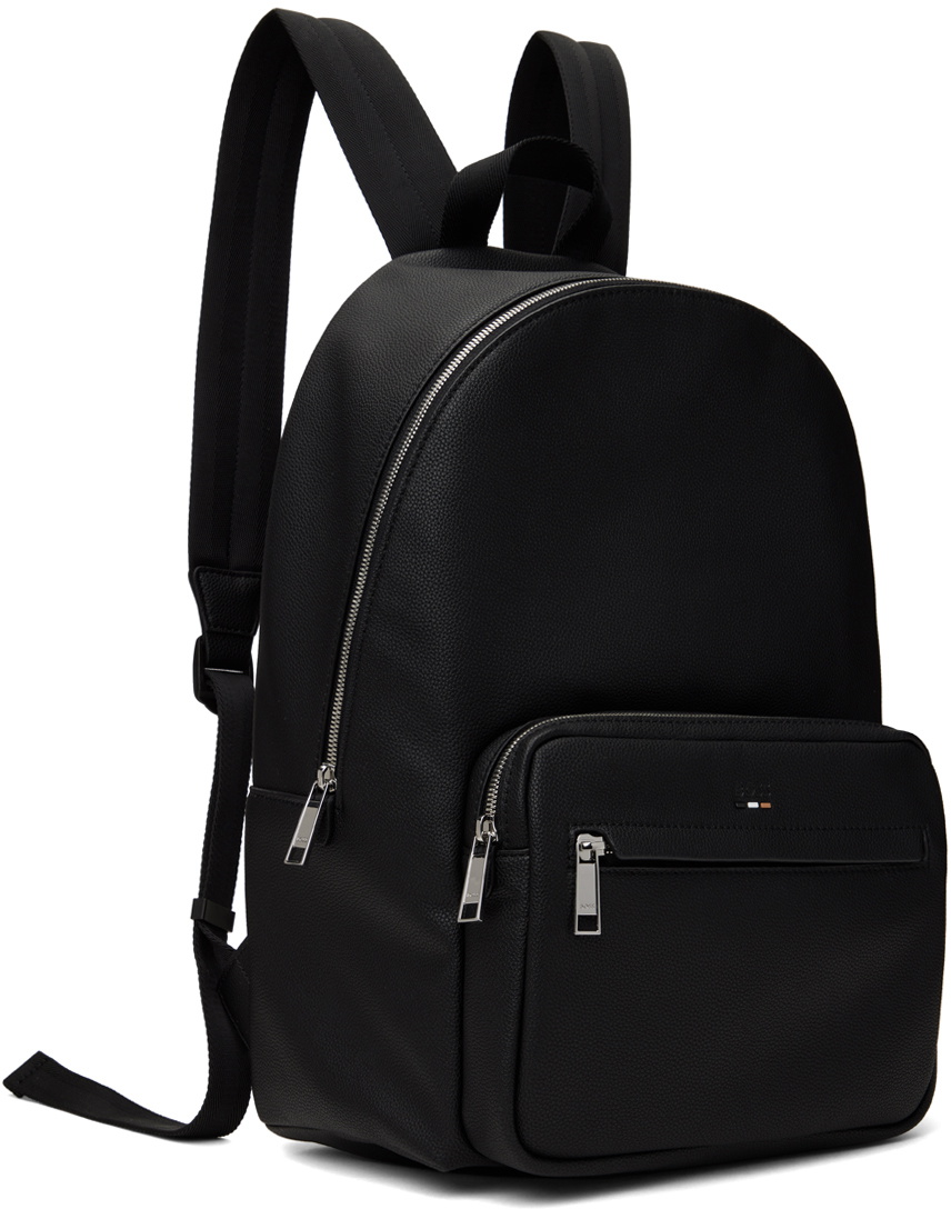 BOSS Black Faux-Leather Backpack BOSS