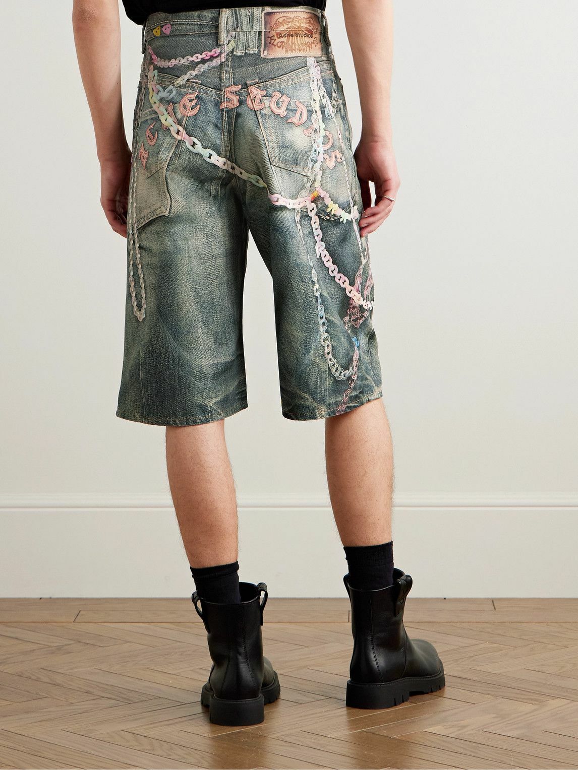 Acne Studios - Judda Straight-Leg Printed Denim Shorts - Blue Acne Studios