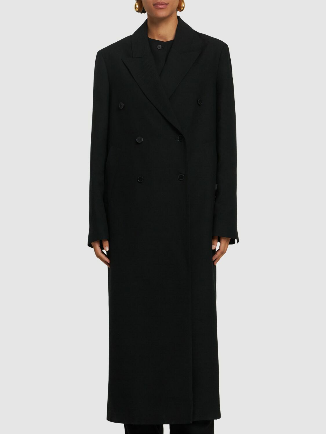 LOULOU STUDIO Temo Double Breast Viscose Coat Loulou Studio