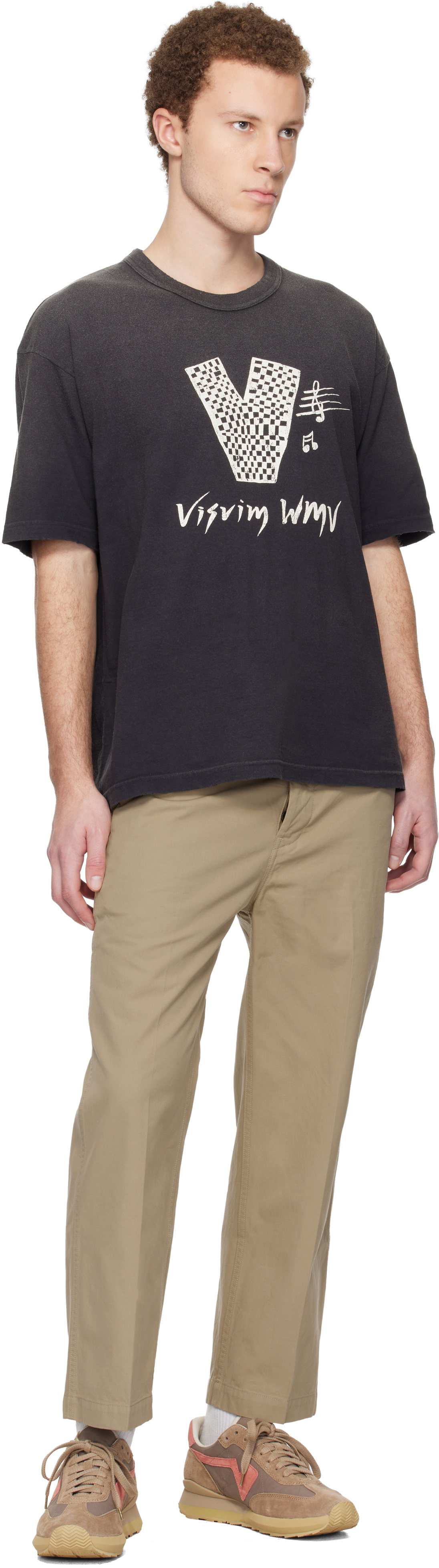 visvim Black Jumbo S/S 'V' Crash T-shirt Visvim
