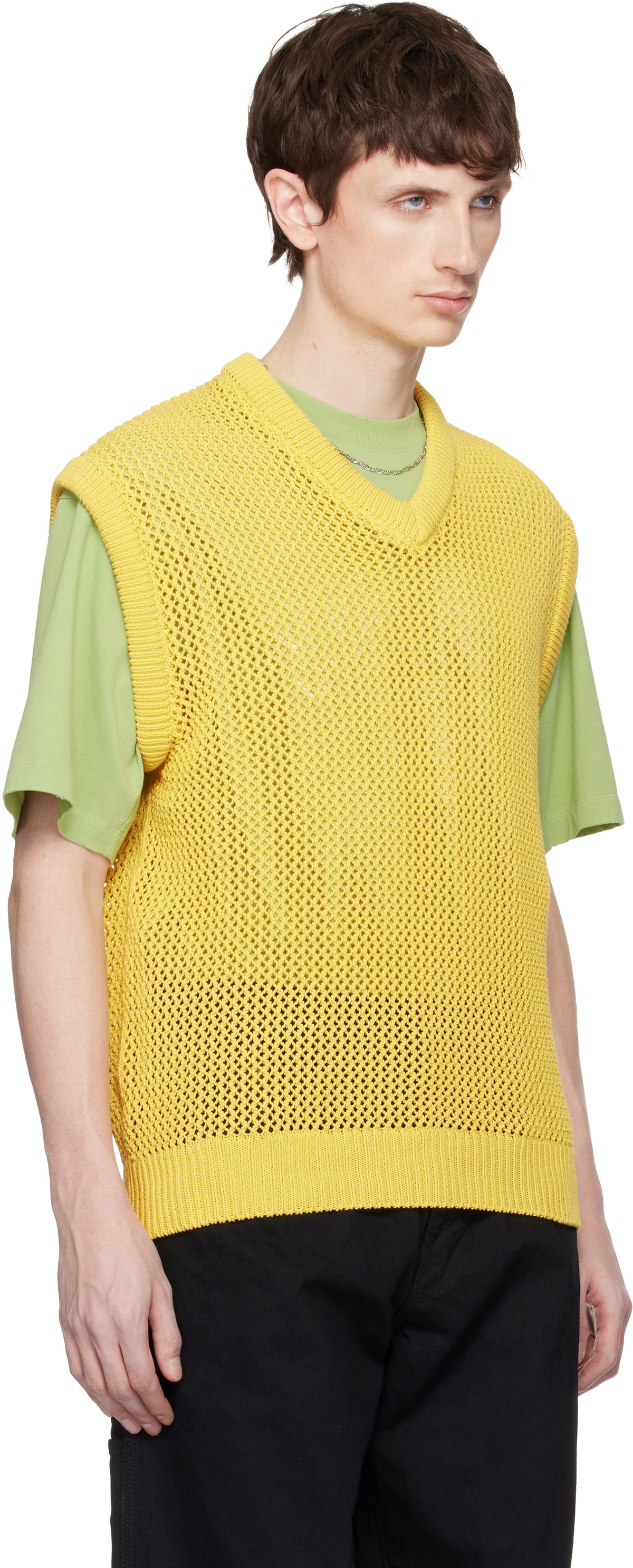 vowels Yellow Knitted Vest
