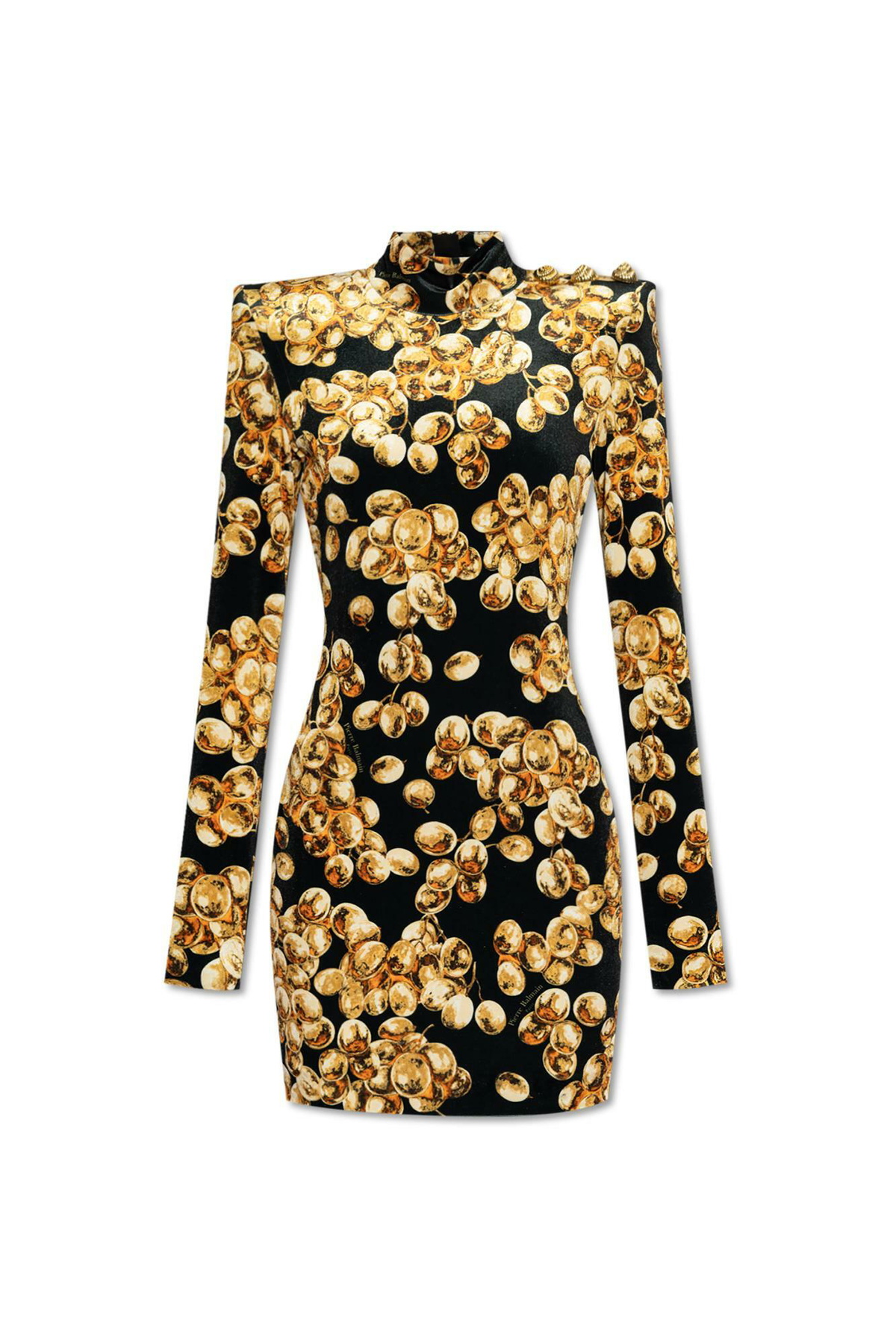 Balmain Velvet Dress With Stand-up Collar Balmain
