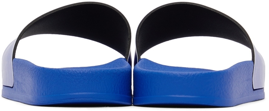 Off-White Kids Blue Logo Slides Off-White