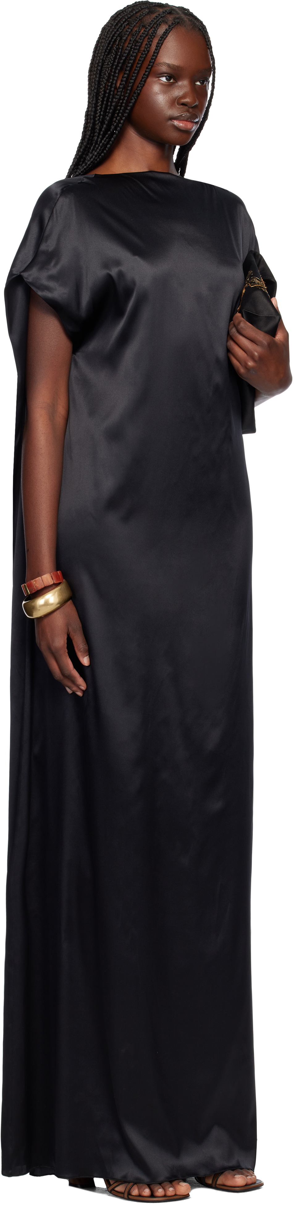 Dries Van Noten Black Silk Floor Length Maxi Dress Dries Van Noten
