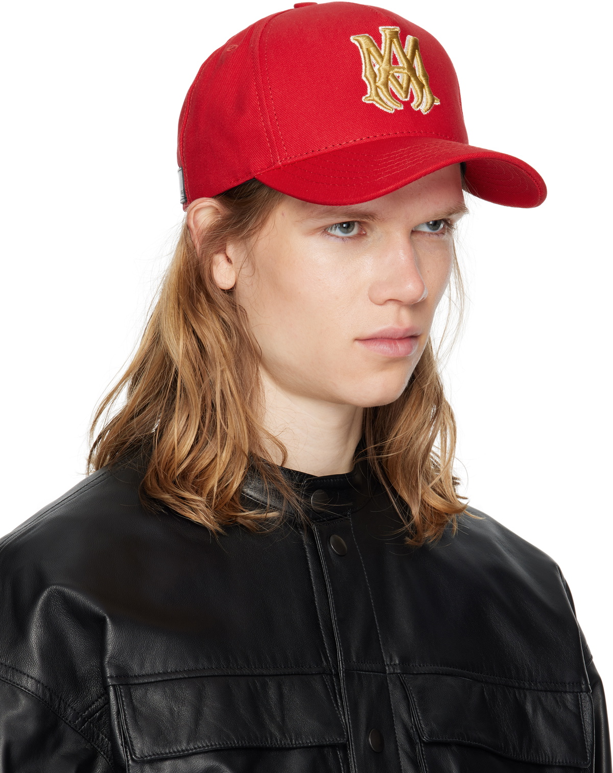 AMIRI Red MA Outline Canvas Cap Amiri
